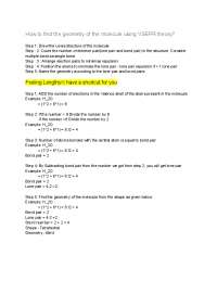 VSEPR Theory - shortcut - Cheat sheet - Docsity