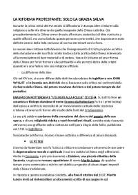 Riassunto "La riforma protestante" - Docsity