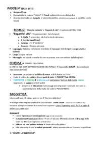 Appunti su Pier Paolo Pasolini - Italiano - Maturità - Docsity