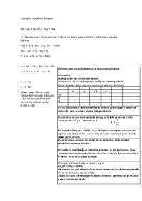 Exemplo - Algoritmo Simplex - Docsity