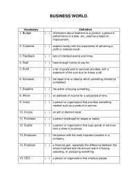Business world in english - Docsity