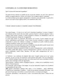 Leopardi e il classismo romantico - Docsity