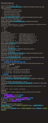 Nomenclatura dei composti binari e ternari molecolari e ionici - Docsity