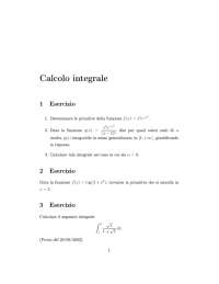 Calcolo integrale esercizi - Docsity