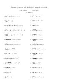 Esempi di calcolo di integrali con soluzione (senza svolgimento ...