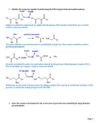 Biochemistry Exercises with Explanations - Oxidation and Reduction ...