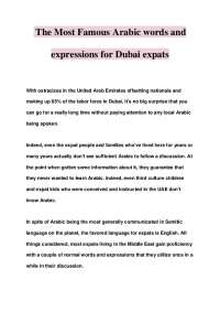 The most famous Arabic words must learn - Docsity