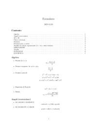 Formulario matematica - Docsity