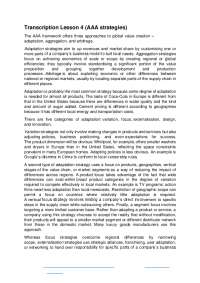 Transcription Lesson 4 (AAA strategies) - Docsity