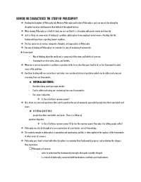 CHARACTERISTICS OF PHILOSOPHY - Docsity