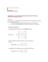 Mathcad sub matrix ejemplo | Diapositivas de Mecánica Aplicada | Docsity