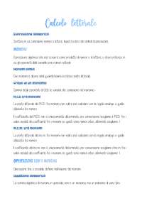 Calcolo letterale e prodotti notevoli - Docsity