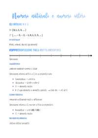 Numeri naturali e numeri interi - Docsity