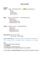 PRESENT SIMPLE REGOLE - Docsity