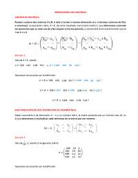 OPERACIONES CON MATRICES - Docsity