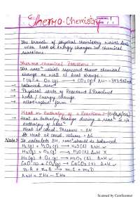 Chemistry - Thermochemistry Handwritten Colorful Complete Notes - Docsity