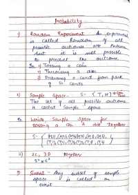 Mathematics - Probability Handwritten Colorful Complete Notes - Docsity