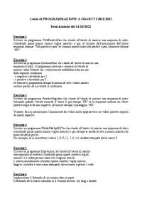Esercizi programmazione ad oggetti con soluzioni - Docsity