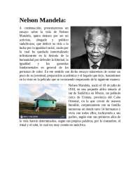 Ensayo de la vida de Nelson Mandela. | Resúmenes de Historia | Docsity