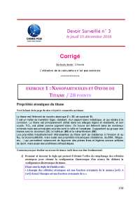 Devoir Surveillé n° 4 - Chimie en PCSI 2017 | Exercices Chimie | Docsity