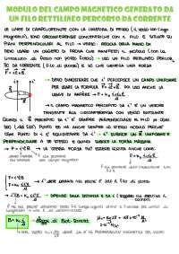 Campo magnetico filo, spira, solenoide - Docsity