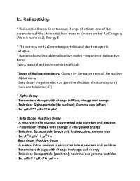 Radioactivity. General Properties - Docsity