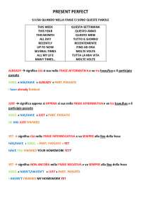 Quando si usa il present perfect - Docsity