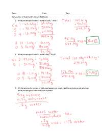 Composition of Hydrates Worksheet Red Book - Docsity