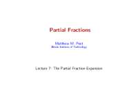 The Partial Fraction Expansion and Inverse Laplace | Slides Control Systems | Docsity
