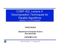 Decomposition Techniques For Parallel Algorithms Docsity