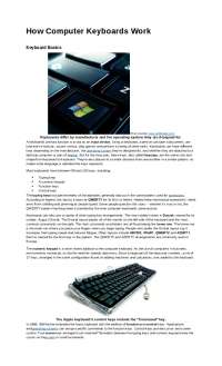 How Computer Keyboards Work - Docsity