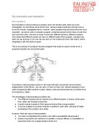 Decomposition and Abstraction in Computer Programming - Docsity