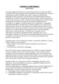 Codifica e Decodifica - Stuart Hall - Docsity