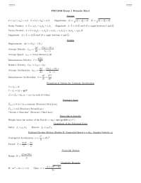 Phy 2048 formula sheet - Docsity