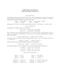 Trigonometric identities formula sheet | Cheat Sheet Calculus | Docsity