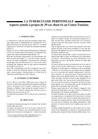 LA TUBERCULOSE PERITONEALE - Docsity
