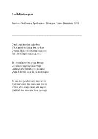 Les Saltimbanques - Guillaume Apollinaire - Docsity