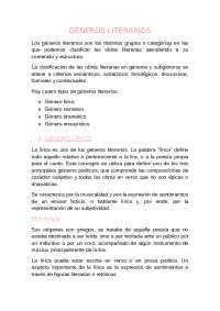 Generos literarios de literatura - Docsity