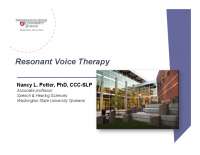 Resonant Voice Therapy - Docsity