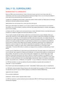Dalì y el surrealismo - Docsity