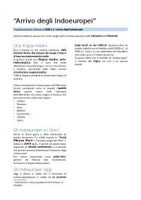 "Arrivo degli indoeuropei" - Docsity