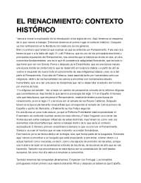 Renacimiento, contexto historico - Docsity