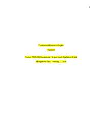 NUR 550 Topic 1 Assignment- Translational Research Graphic Organizer ...