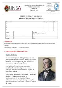 Algebra de boole y compuertas logicas - Docsity