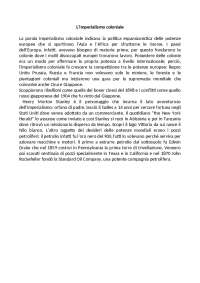 La parola imperialismo coloniale indicava la politica espansionistica delle potenze - Docsity