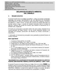 DECLARACION DE IMPACTO AMBIENTAL - Docsity