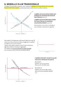 Il modello IS-LM tradizionale - Docsity