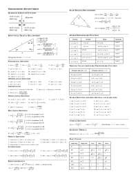 Trigonometry summary sheet - Docsity