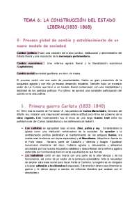TEMA 6 HISTORIA DE ESPAÑA: LA CONSTRUCCION DEL ESTADO LIBERAL (1833-1868) - Docsity