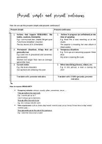 Present simple e continuous - Docsity